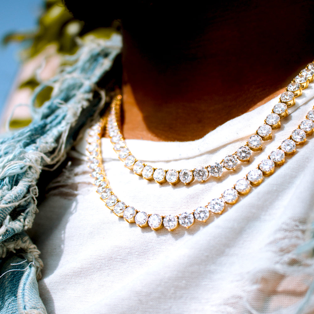 Diamond Buttercup Tennis Gold Chain (6mm) | The Gold Gods
