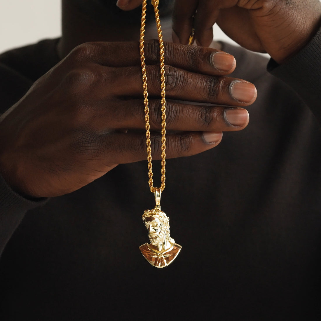 Zeus Necklace Pendant & Rope Chain | The Gold Gods