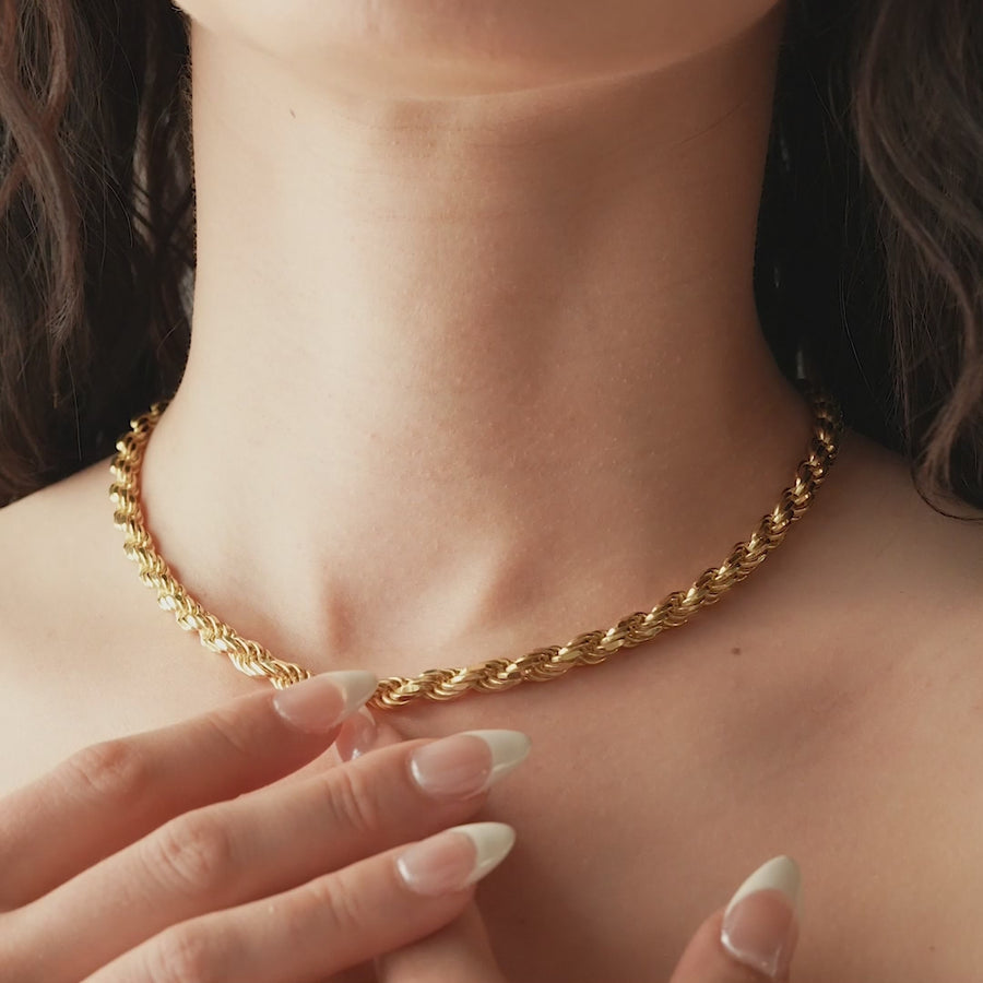 Women's Solid Gold Rope Chain | The Gold Goddess – The Gold Gods