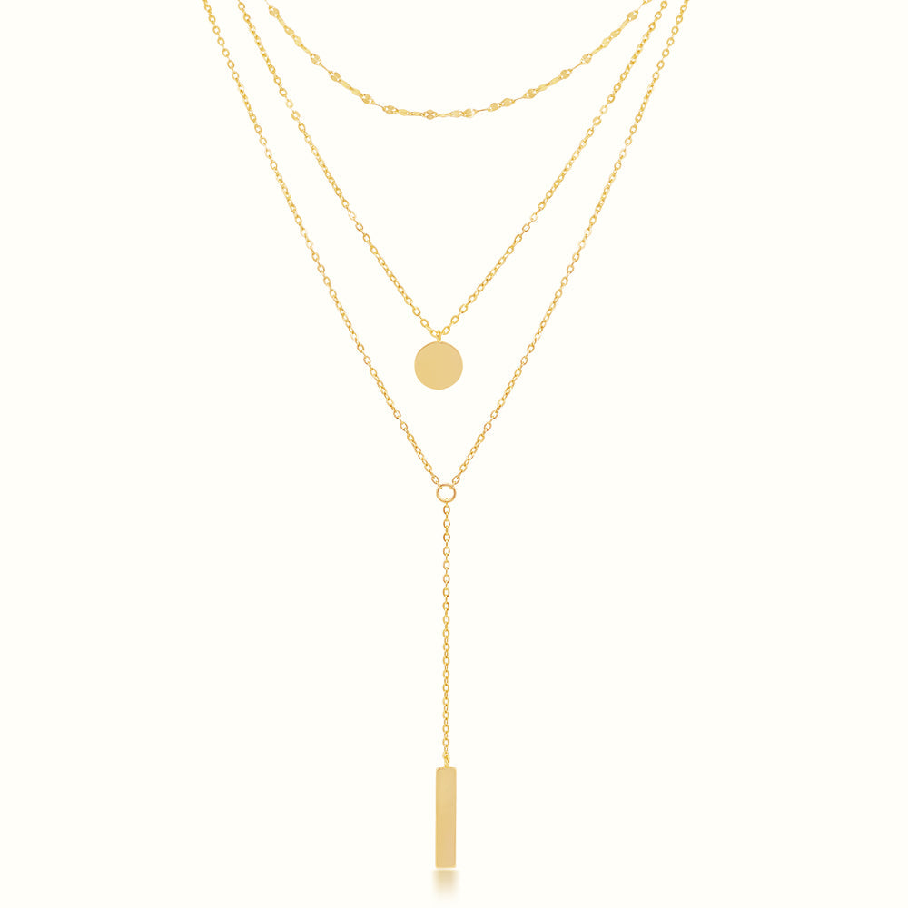 Women's Vermeil Triple Layered Pendulum & Coin Necklace | The Gold ...
