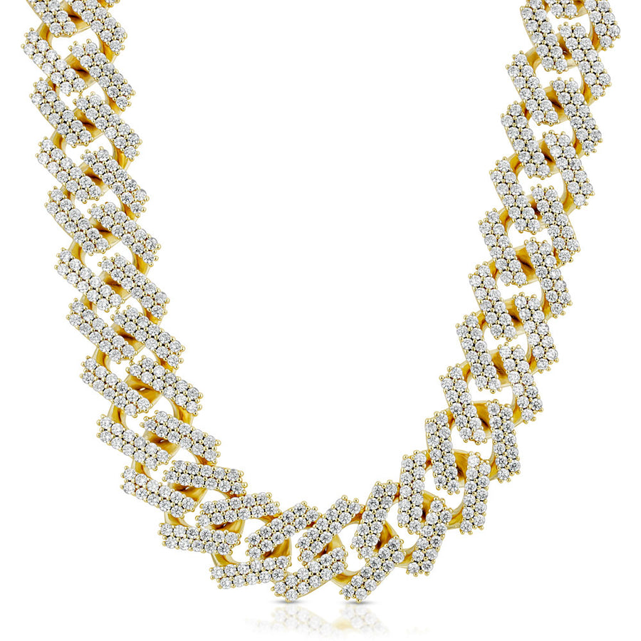 Diamond Cuban Chain Straight Edge 15mm | The Gold Gods