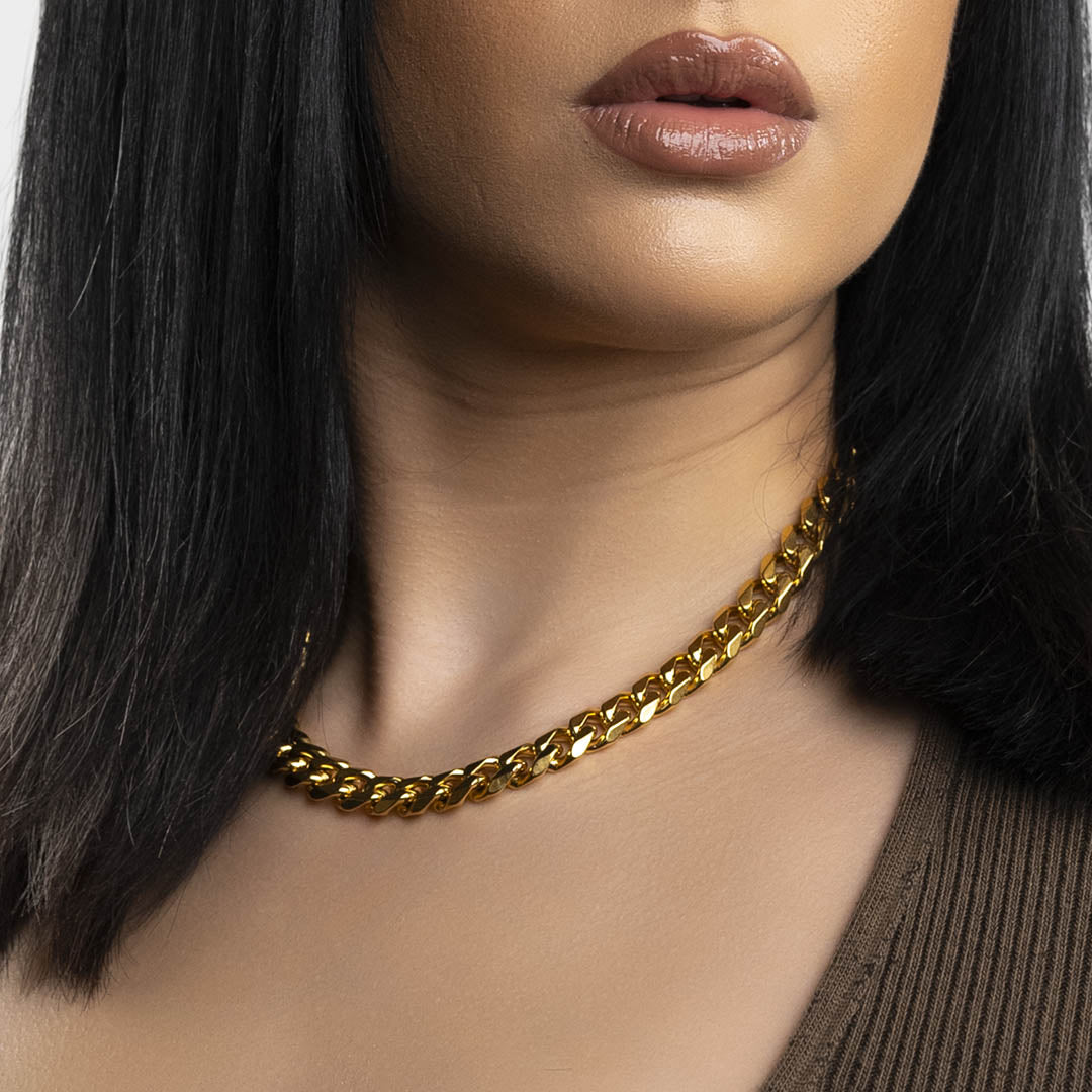 Women's Flat Edge Cuban Link Chain | The Gold Gods