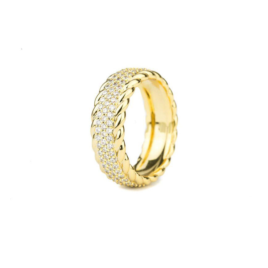 3-Row Diamond Rope Eternity Ring | The Gold Gods