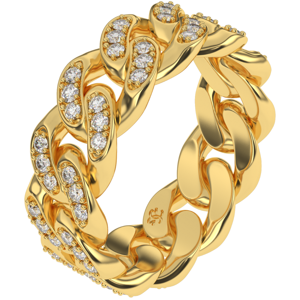Diamond Cuban Link Ring 6mm | The Gold Gods