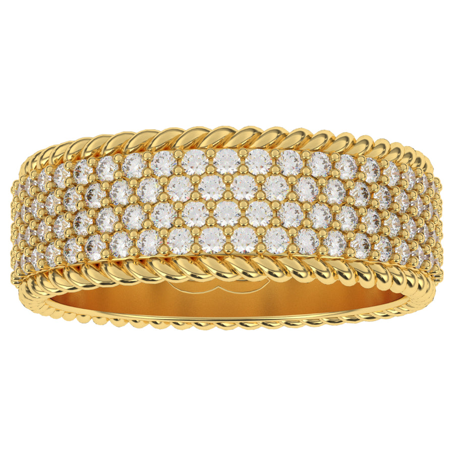 4-Row Diamond Rope Ring | The Gold Gods