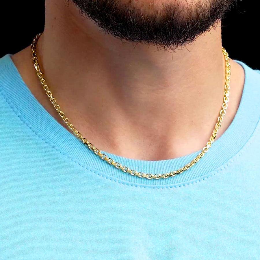 Solid Gold Cable Chain 10k - 14k | The Gold Gods