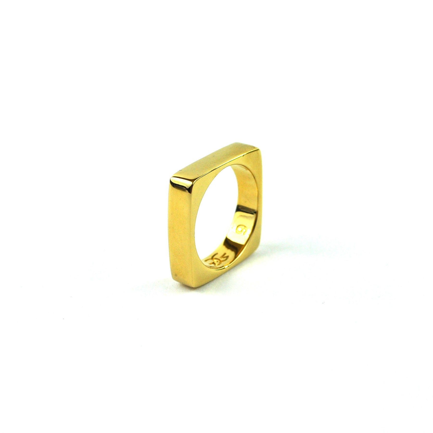 18k Gold Square Ring | The Gold Gods